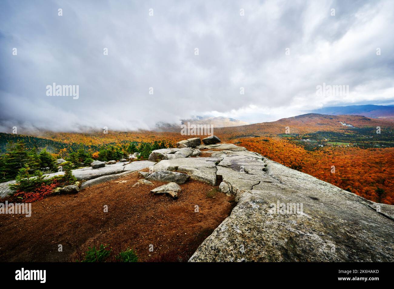 View from the top of balanced rock trail, Adirondack mountains, New ...