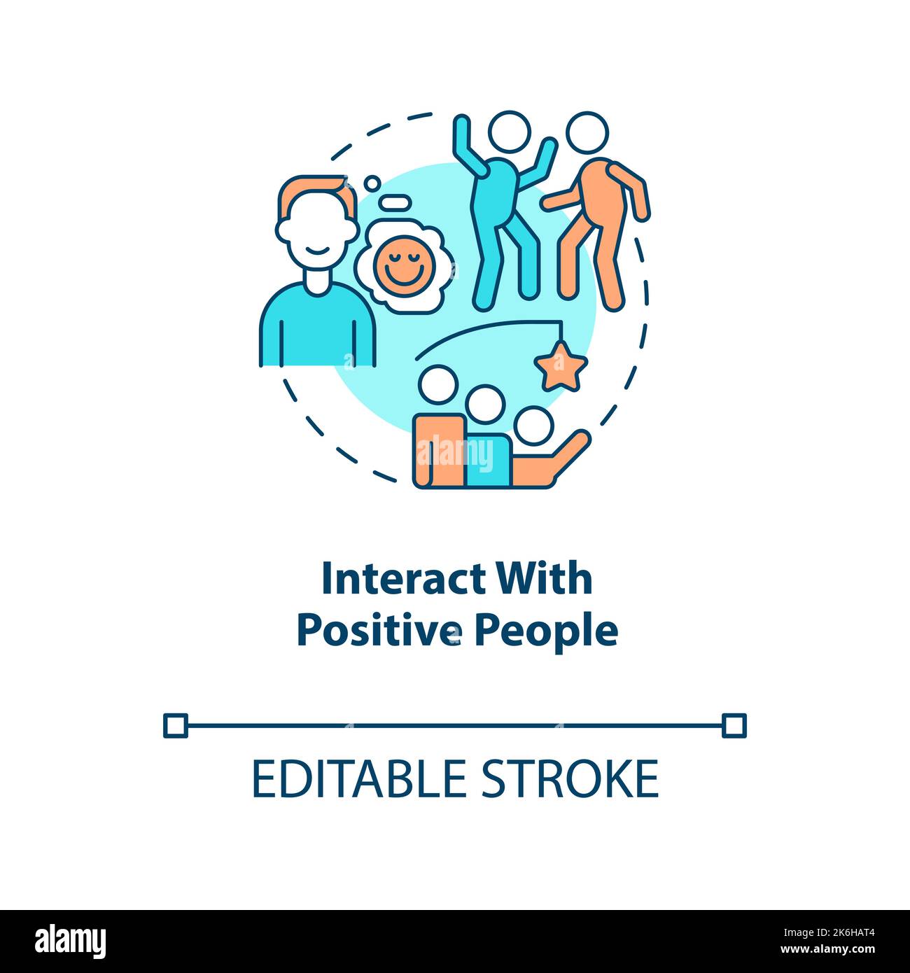 Interact with positive people concept icon Stock Vector Image & Art - Alamy