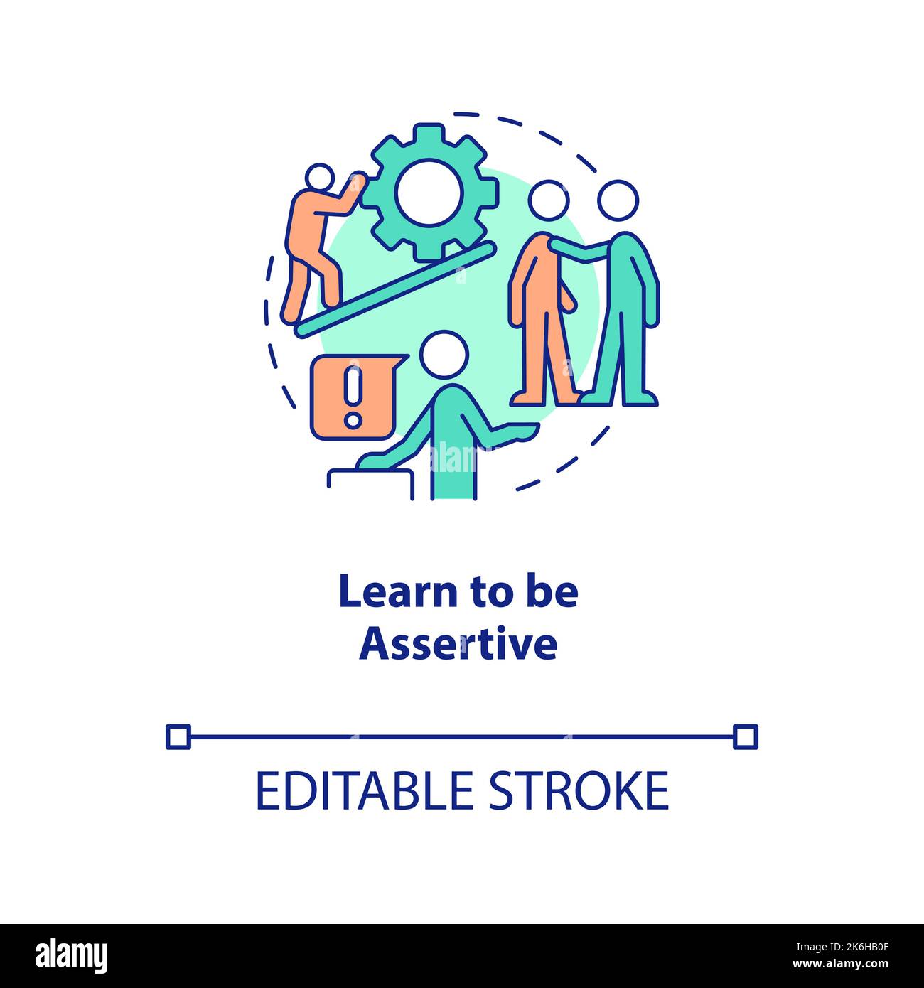 Learn to be assertive concept icon Stock Vector Image & Art - Alamy