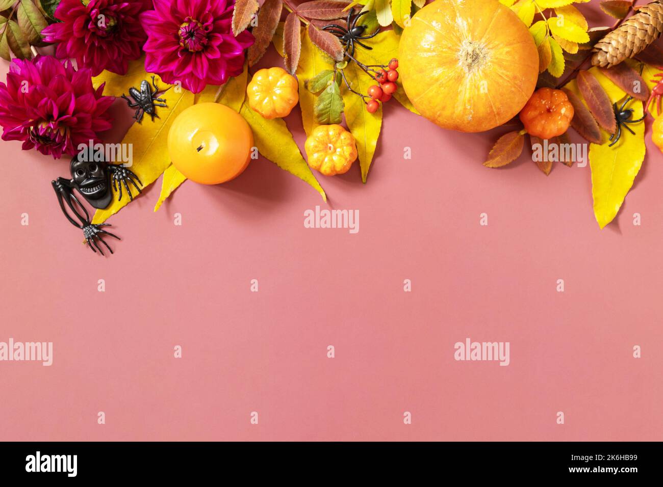 Creative halloween concept backdrop. Halloween background with candles ...