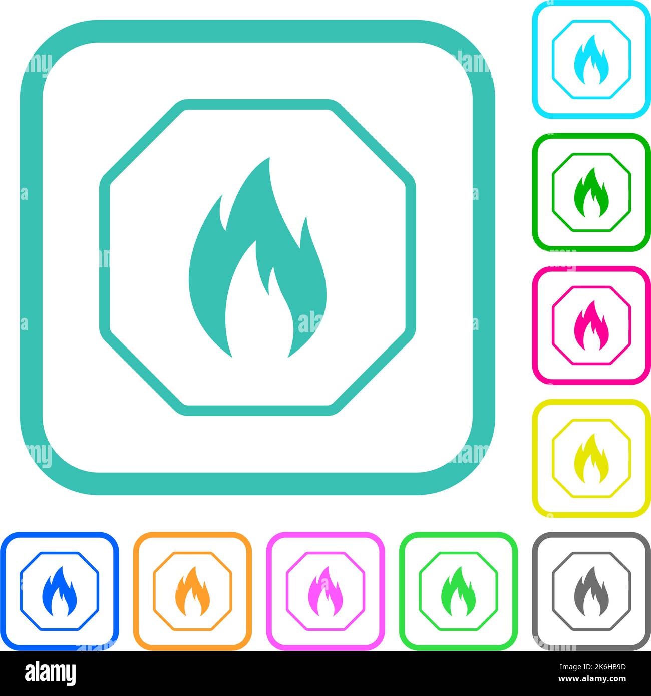 Octagon shaped natural gas sanction sign outline vivid colored flat ...