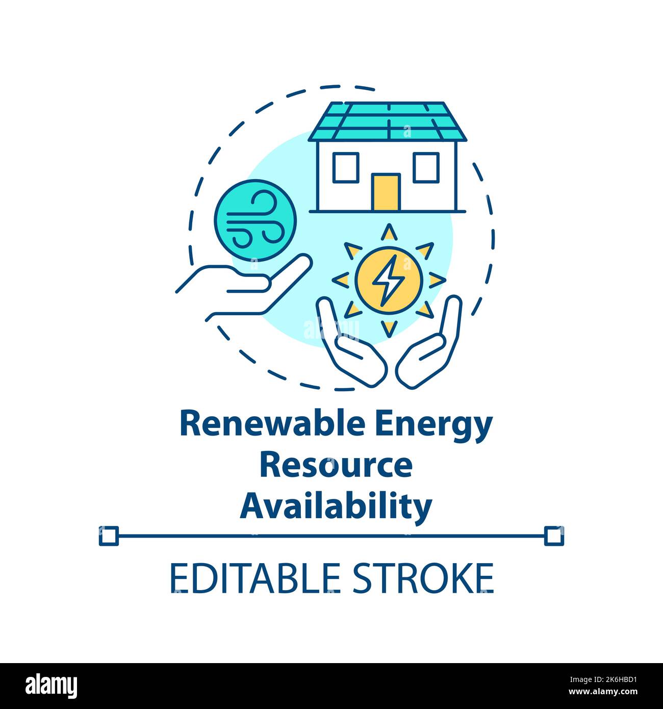 Renewable energy resource availability concept icon Stock Vector Image ...