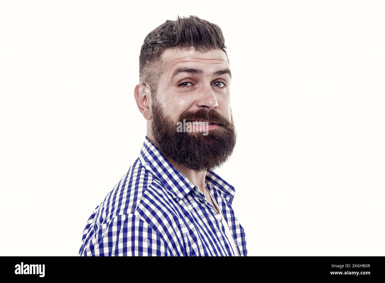 my beard looks perfect. male beauty portrait. well-groomed bearded man ...