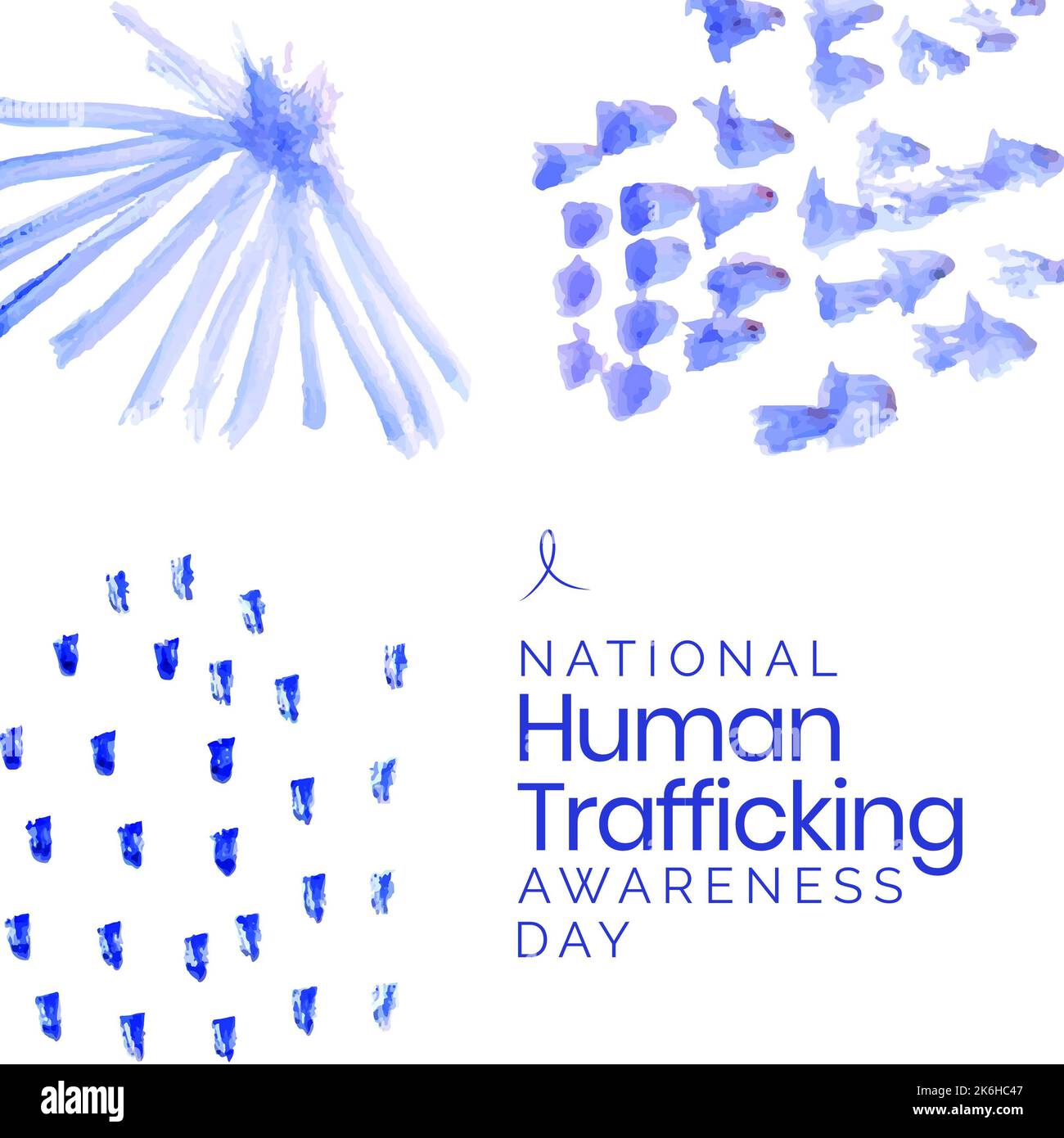 Illustration Of Blue Abstract Patterns And National Human Trafficking