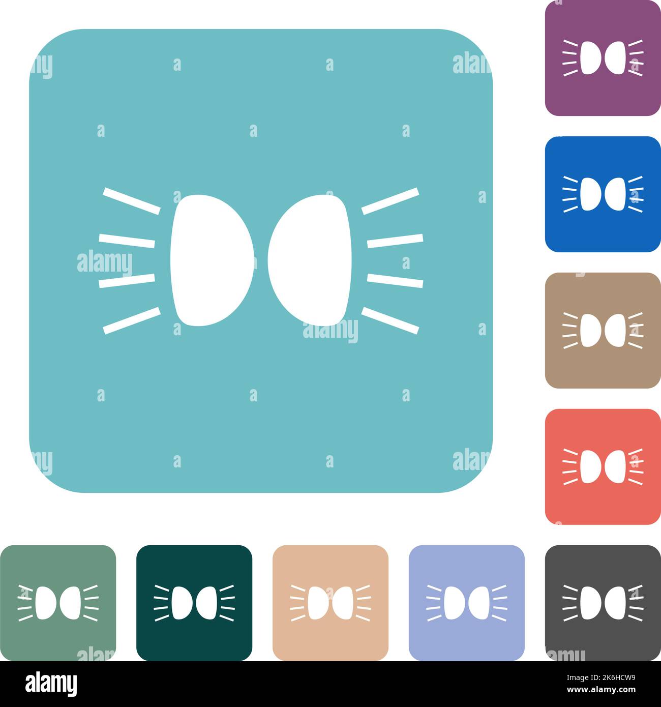 Car parking lights indicator white flat icons on color rounded square backgrounds Stock Vector ...