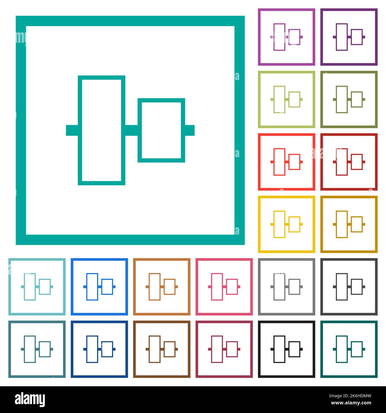 Vertically align to center outline flat color icons with quadrant ...