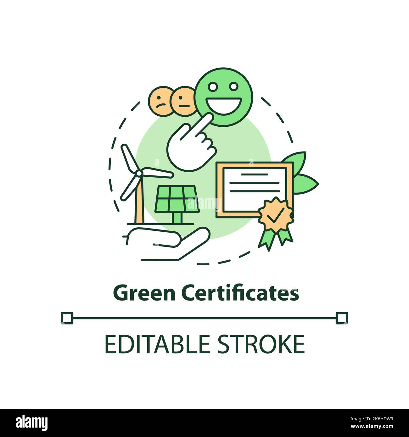 Green certificates concept icon Stock Vector Image & Art - Alamy