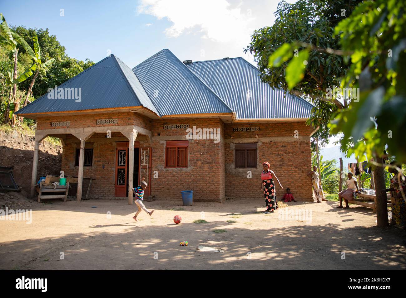 Improved brick family dwelling in rural Kasese District, Uganda, East ...