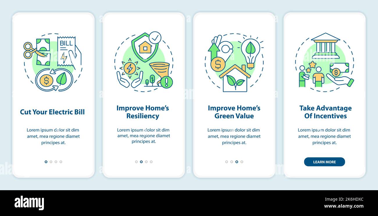 Considering alternative energy reasons onboarding mobile app screen ...