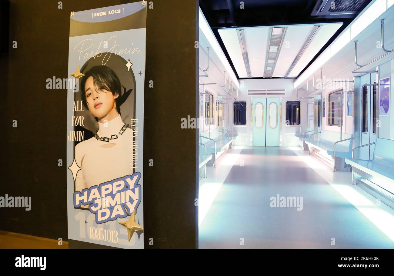 BTS Jimin's birthday, Oct 14, 2022 : A signboard celebrating BTS Jimin ...