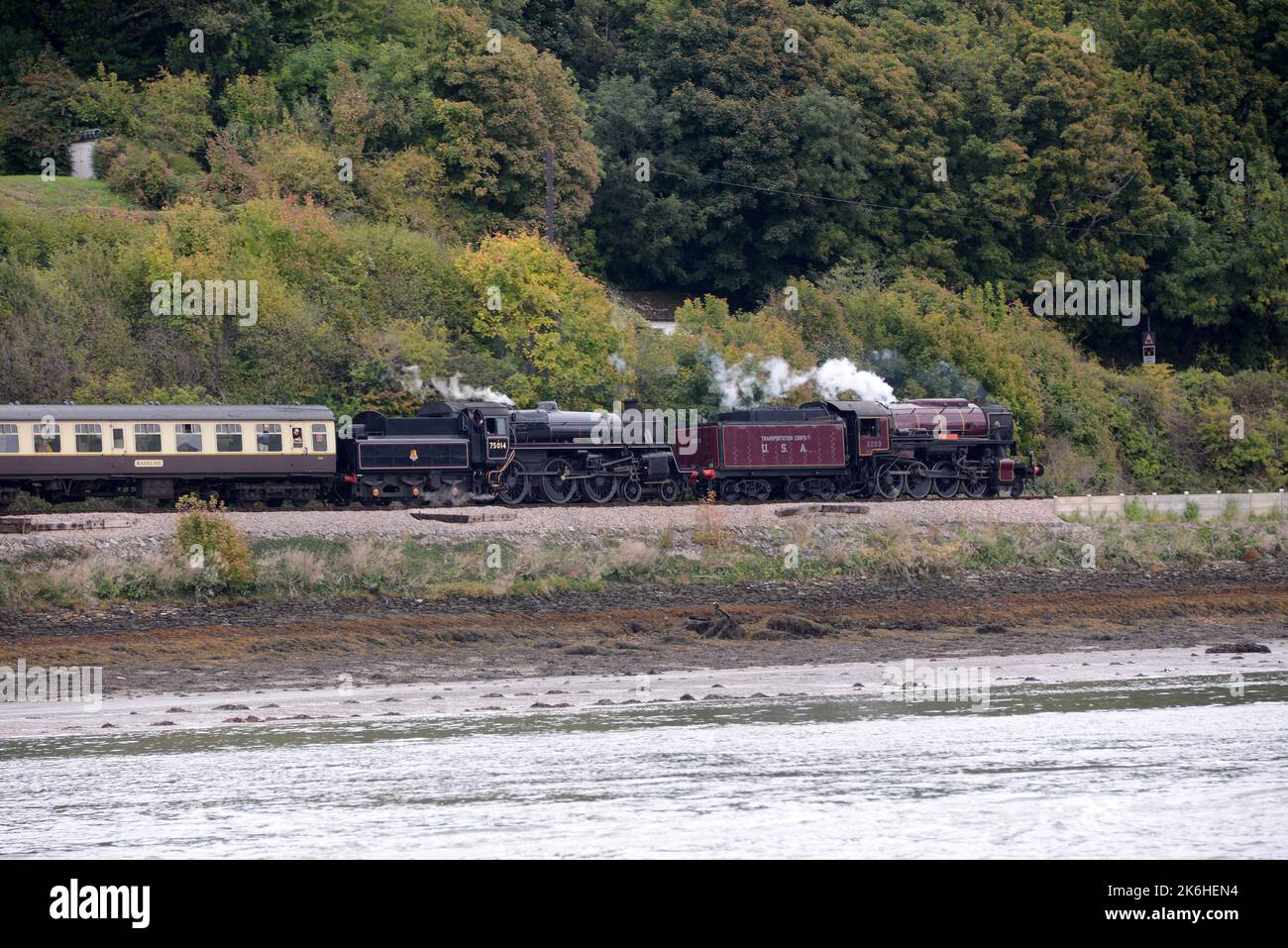 Braveheart and Omaha steam engines in Kingswear Devon UK Stock Photo ...