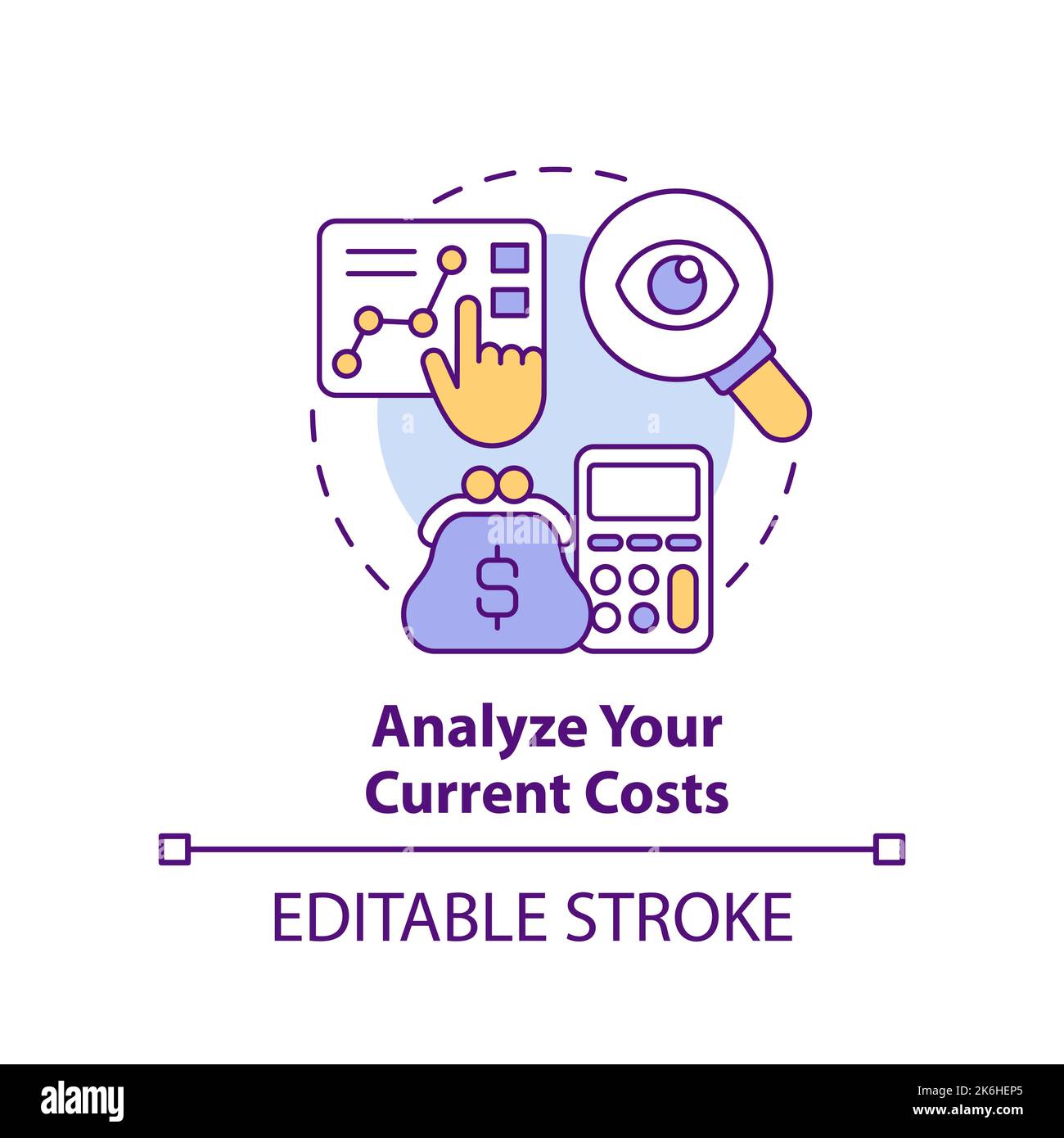 Analyzing current costs concept icon Stock Vector Image & Art - Alamy