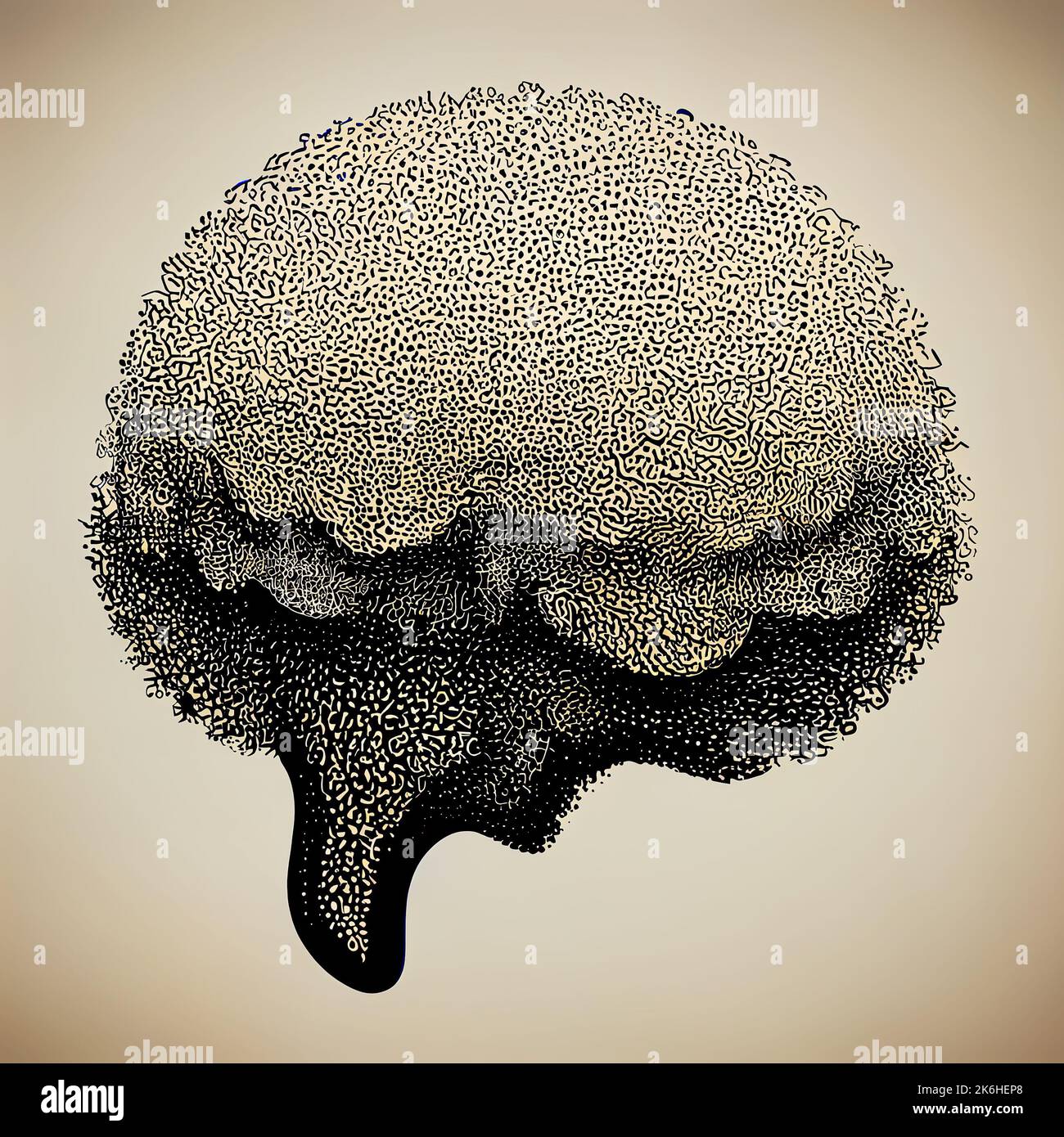 Abstract human brain. Scientific neuroscience. Digital illustration ...