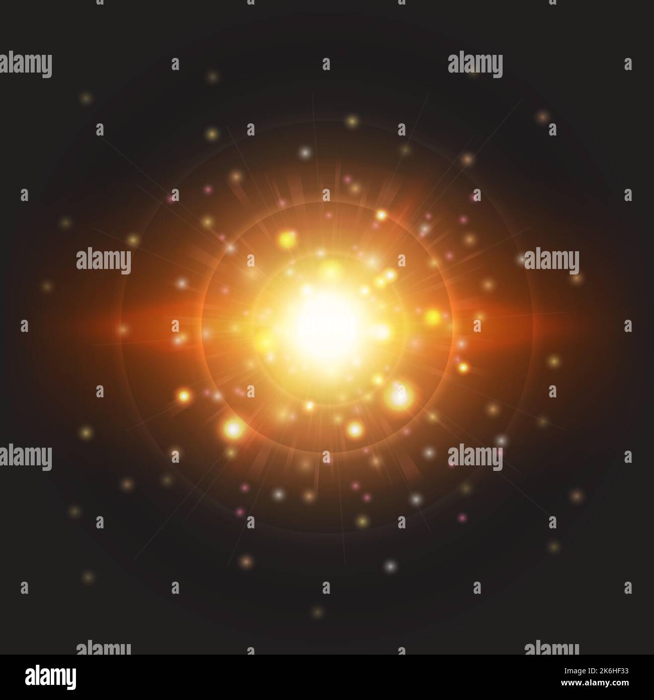Background with shining star burst. Light explosion with glitters ...