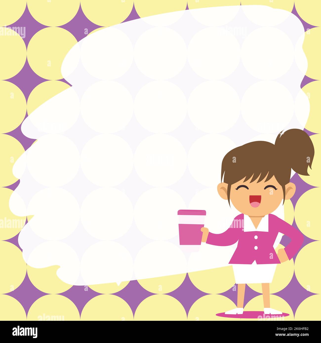 Instructor Drawing Pointing Stick On Empty Whiteboard While Holding Cup ...