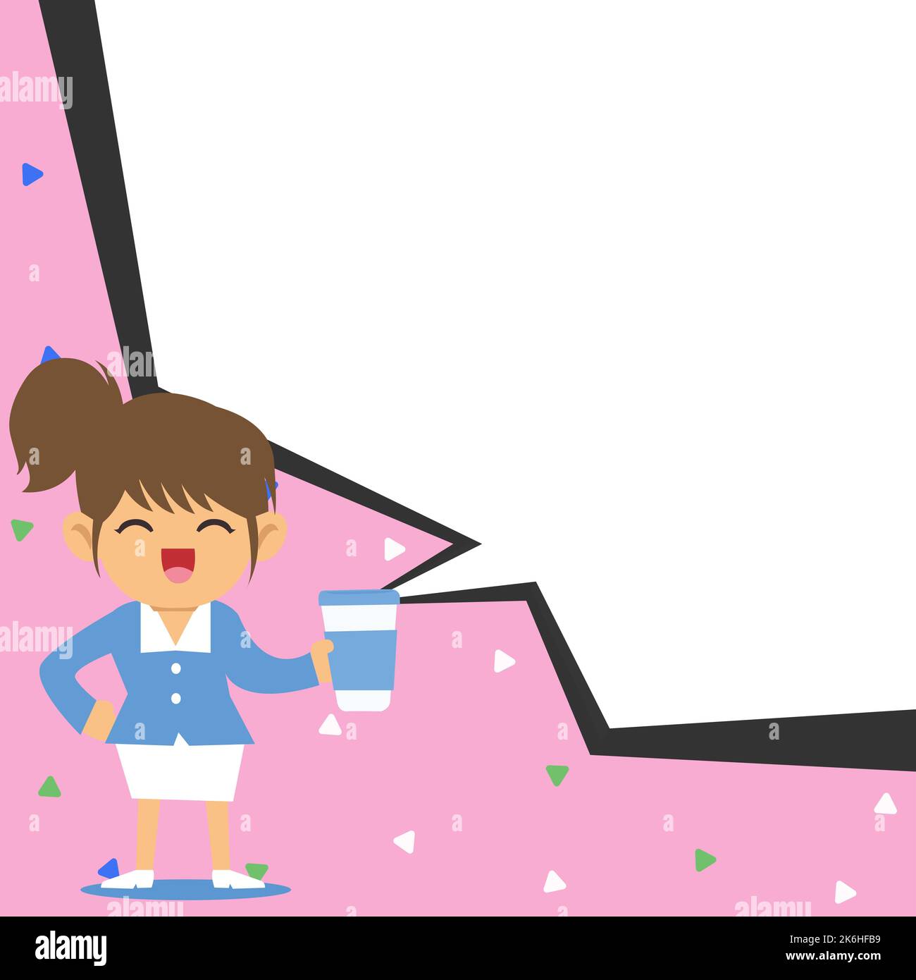 Instructor Drawing Pointing Stick On Empty Whiteboard While Holding Cup ...