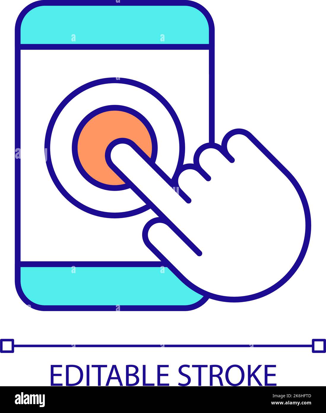 Swipe mobile phone flat screen Cut Out Stock Images & Pictures - Alamy