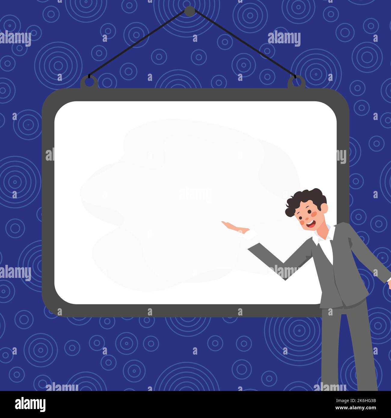 Instructor Drawing Pointing Stick On Empty Whiteboard While Holding Cup ...