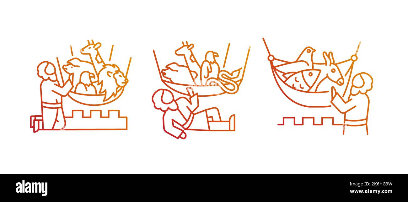 Peter vision of animals gradient linear vector icons set Stock Vector ...