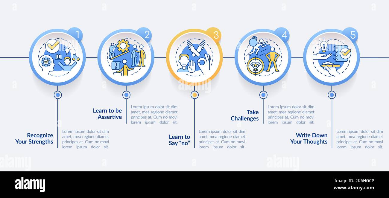 Improving self esteem ways circle infographic template Stock Vector ...