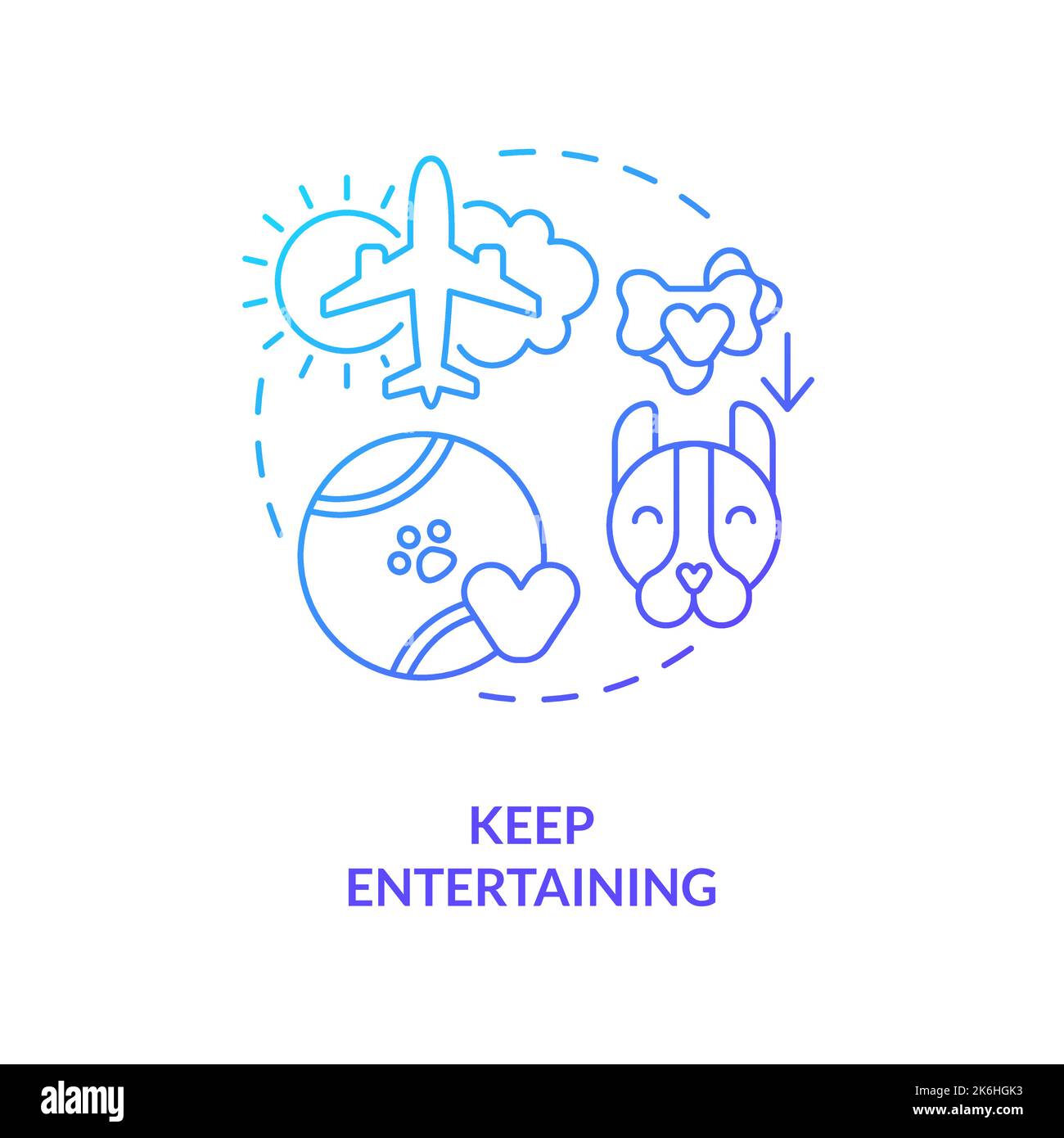 Keep entertaining blue gradient concept icon Stock Vector Image & Art ...