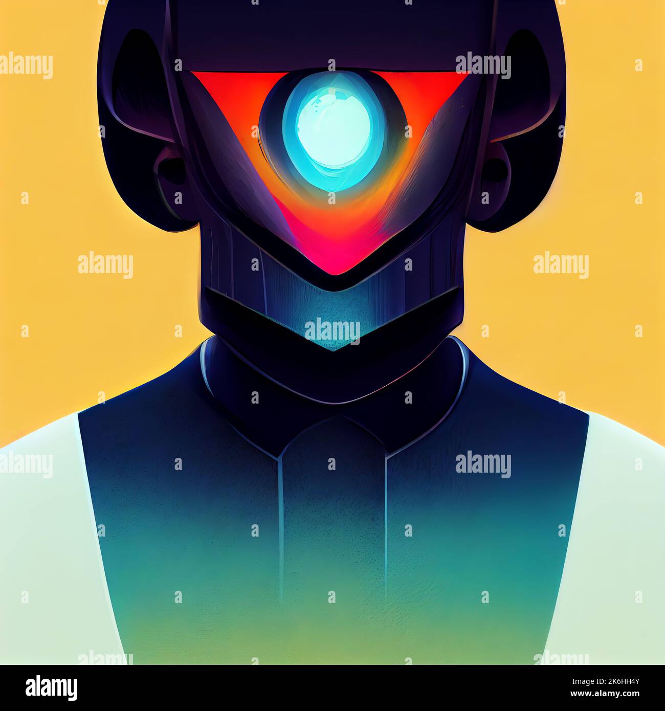 Robot portrait. Scientific invention. An alien from extraterrestrial ...