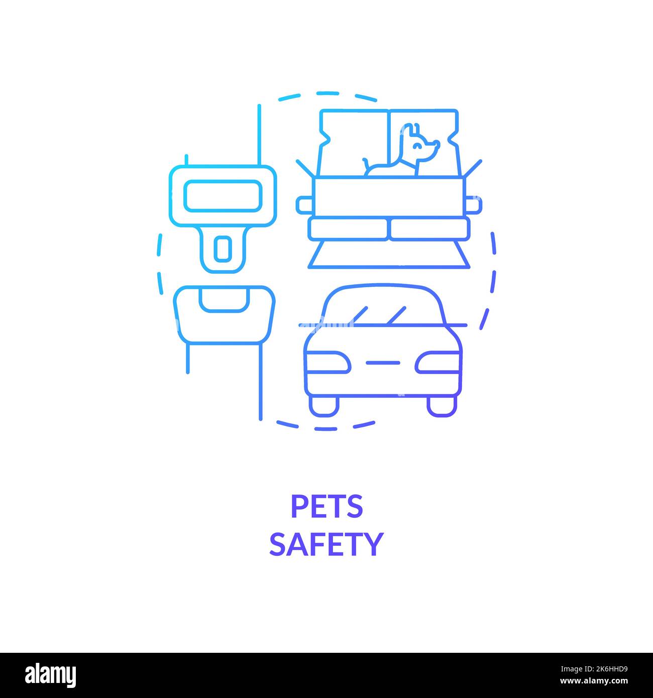 Pets safety while traveling blue gradient concept icon Stock Vector ... Pets safety while traveling blue gradient concept icon Stock Vector ...