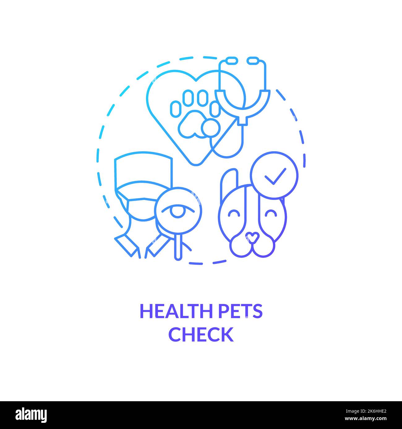 Health pets check blue gradient concept icon Stock Vector Image & Art ...