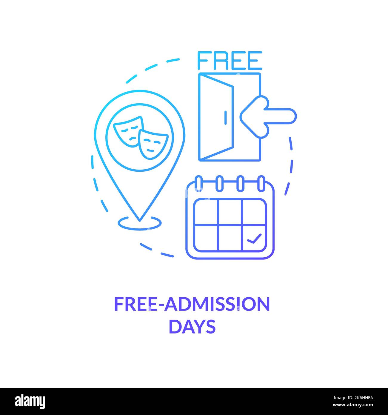 Free-admission days blue gradient concept icon Stock Vector Image & Art ...