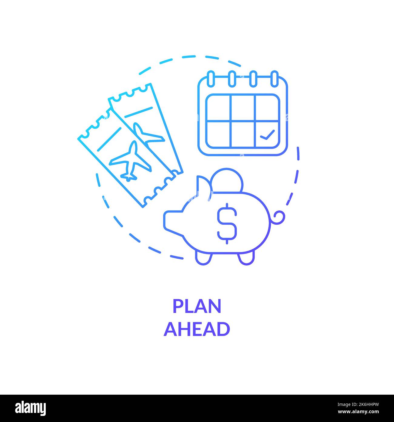 Plan Travel Ahead Blue Gradient Concept Icon Stock Vector Image Art