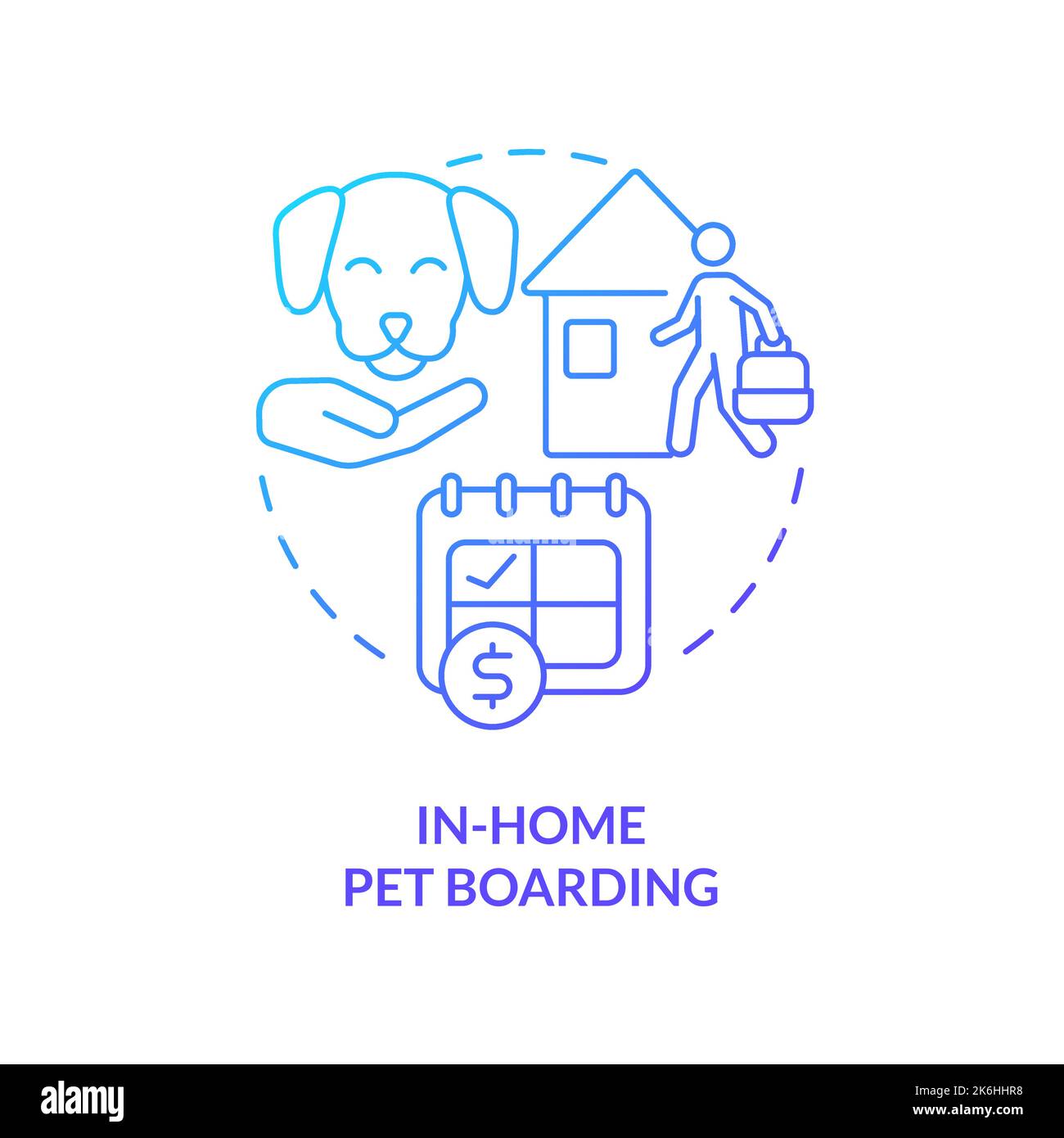 In-home pet boarding option blue gradient concept icon Stock Vector Image & Art - Alamy