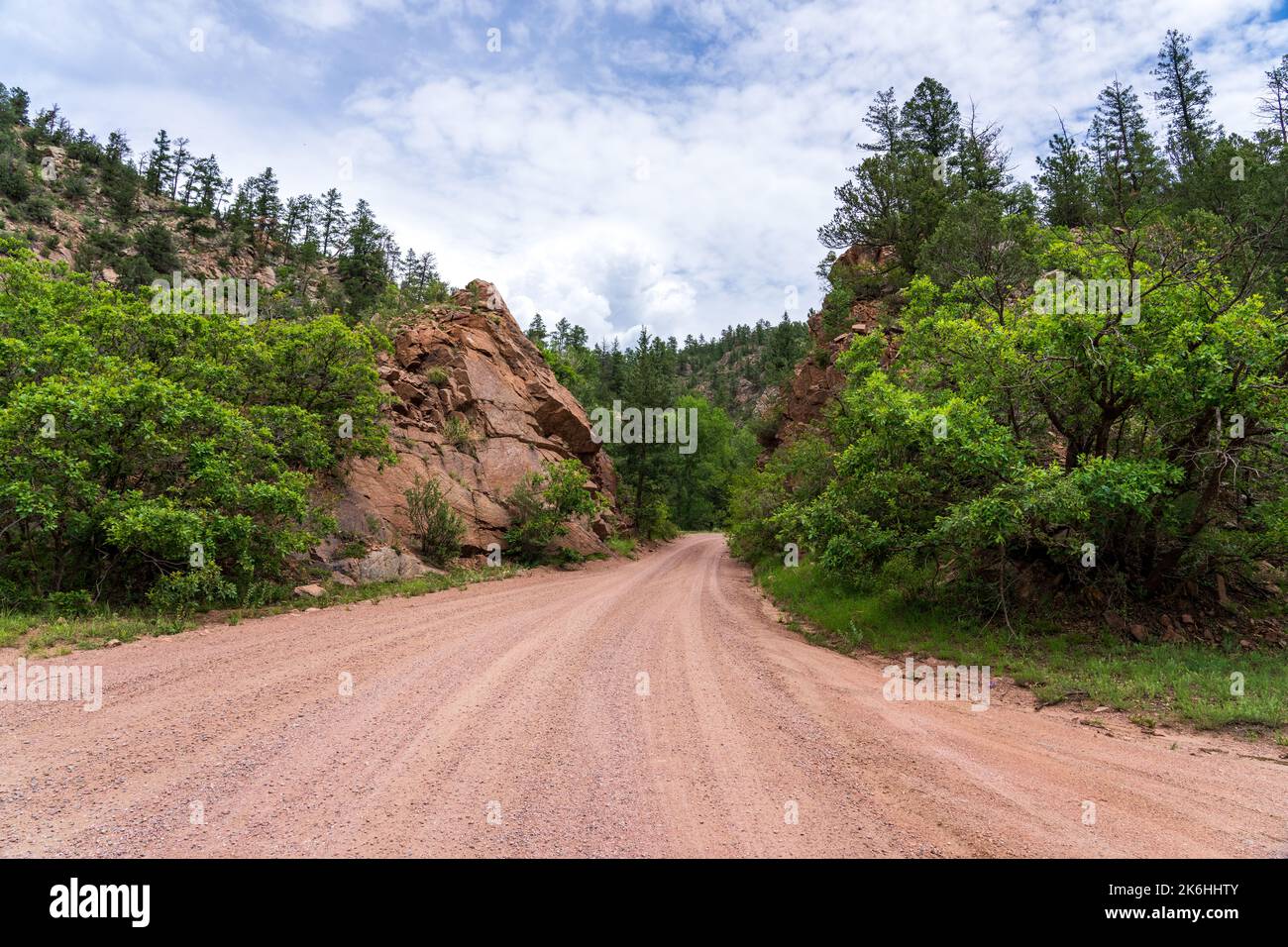 View on Phantom Canyon Road, an unpaved historic and scenic drive that ...