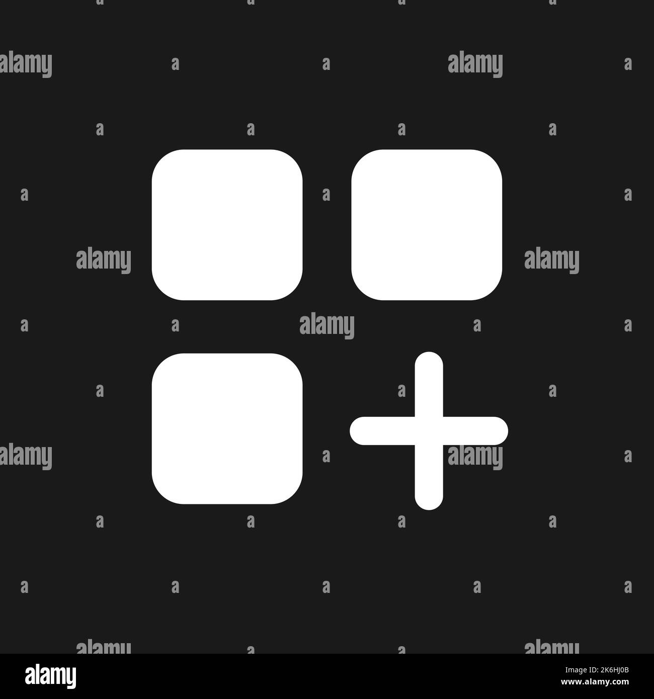 Menu with add option pixel dark mode glyph ui icon Stock Vector Image & Art - Alamy