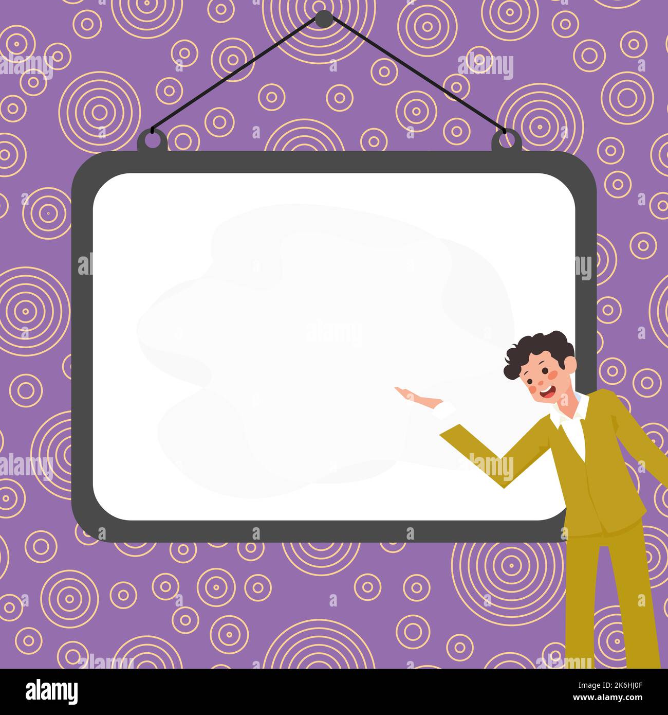 Instructor Drawing Pointing Stick On Empty Whiteboard While Holding Cup ...