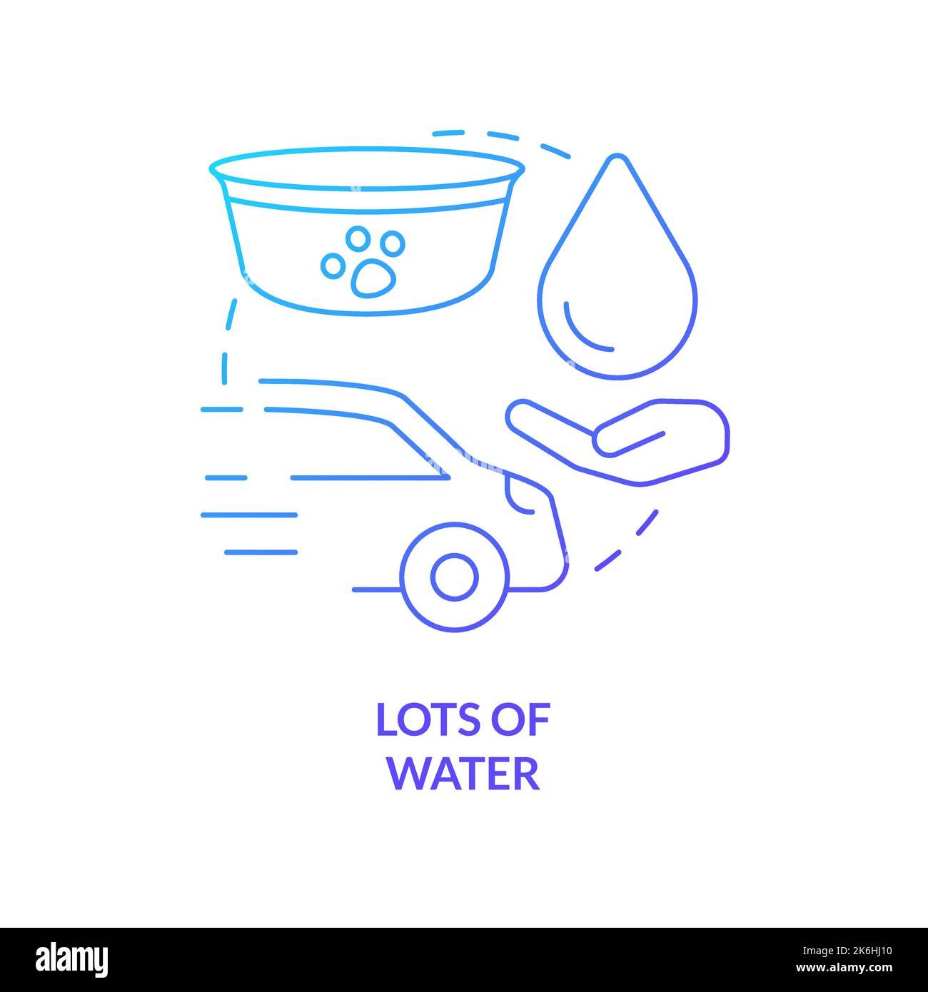 Provide pets enough water blue gradient concept icon Stock Vector Image ...