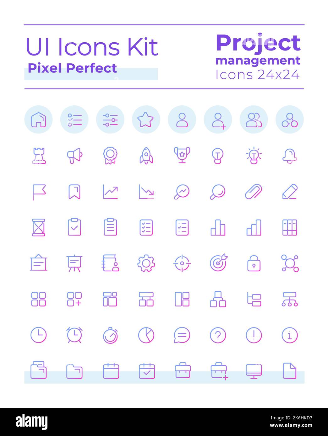 Project management pixel perfect gradient linear ui icons kit Stock Vector Image & Art - Alamy