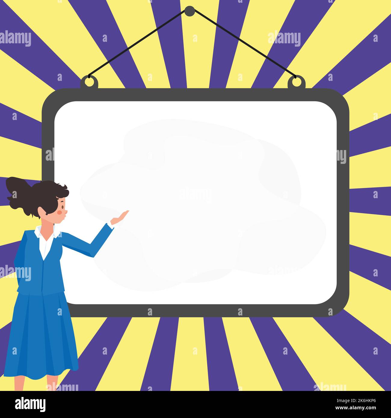 Instructor Drawing Pointing Stick On Empty Whiteboard While Holding Cup ...