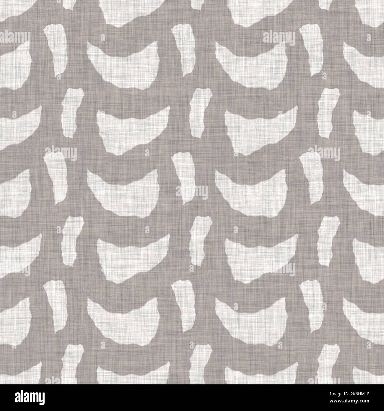 French grey doodle motif linen seamless pattern. Tonal country cottage ...
