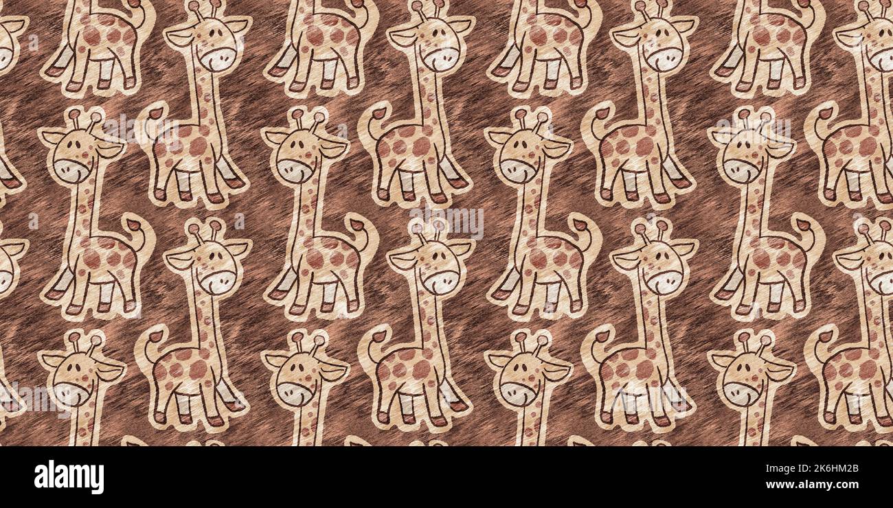 Cute safari wild giraffe animal border for babies room decor. Seamless ...