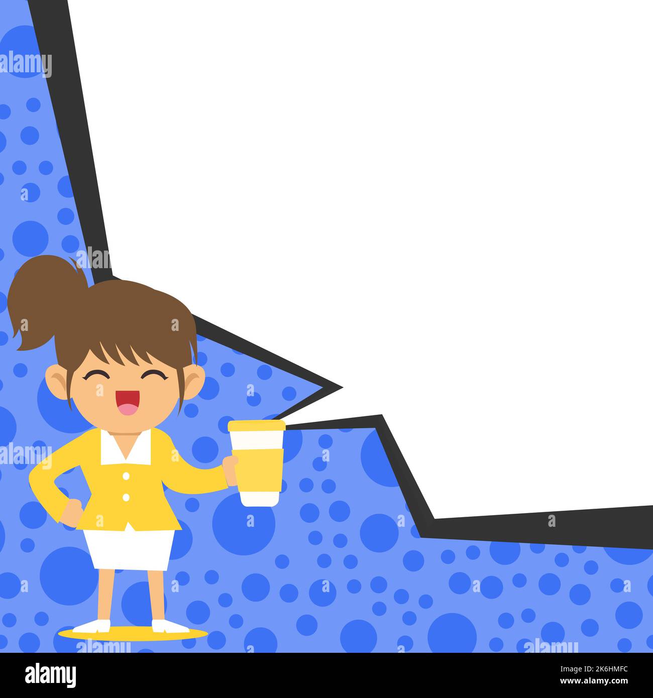 Instructor Drawing Pointing Stick On Empty Whiteboard While Holding Cup ...