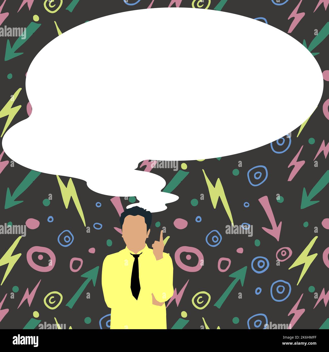 Presenter With Conversation Bubble Showing New Announcement. Colleague ...