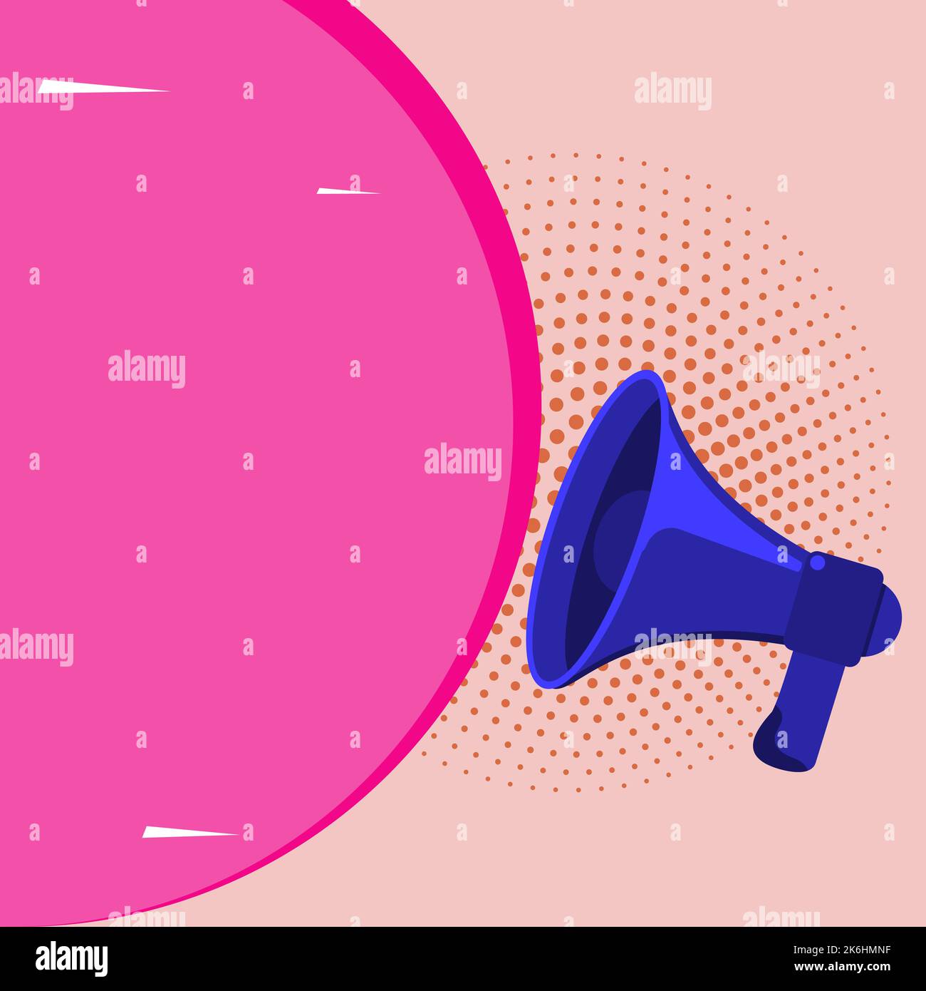 Megaphone Drawing With Conversation Bubble Showing New Announcement ...