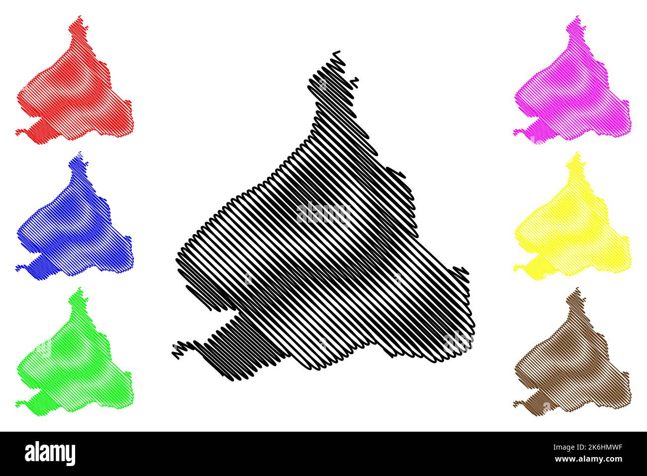 Zembra Island (Republic of Tunisia) map vector illustration, scribble ...