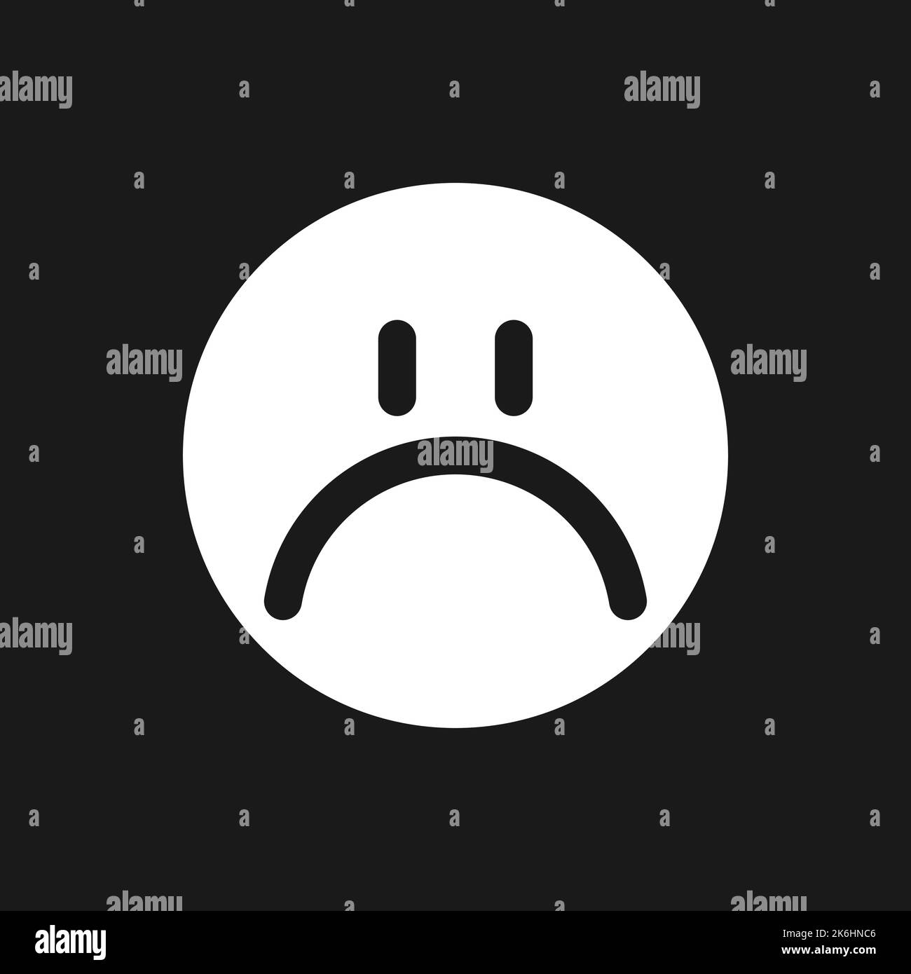 Sad emoji dark mode glyph ui icon Stock Vector Image & Art - Alamy