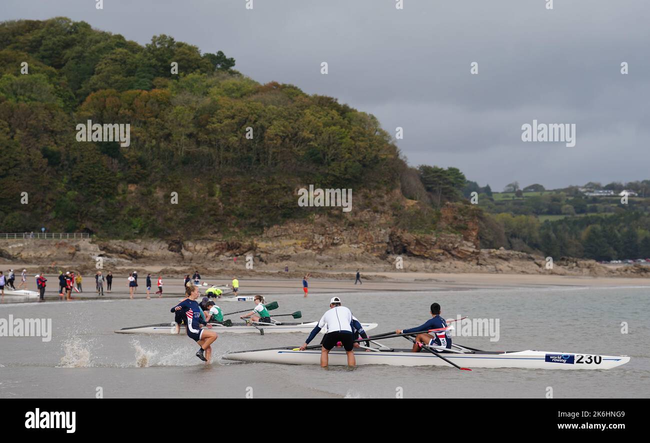 USA take on Ireland in the mixed double skulls heats during day one of ...