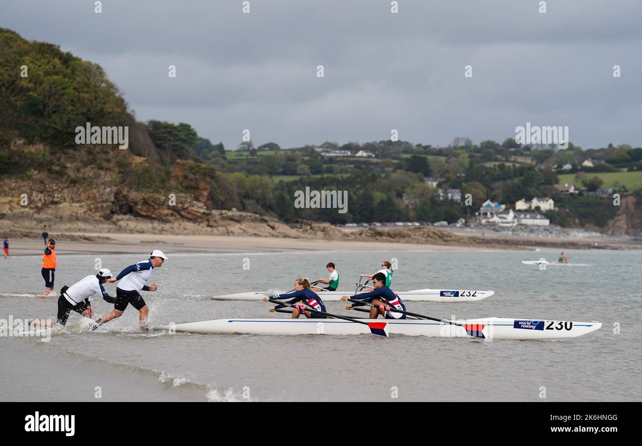 USA take on Ireland in the mixed double skulls heats during day one of ...