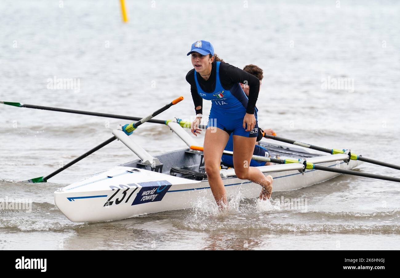 Italy's mixed doubles team start the sprint to the finish during day ...