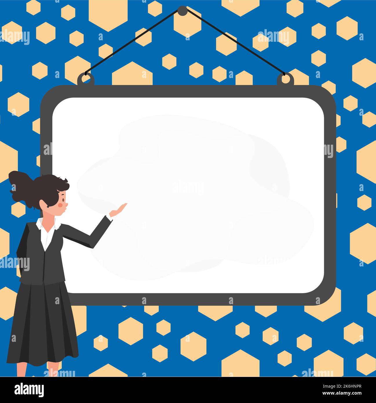Instructor Drawing Pointing Stick On Empty Whiteboard While Holding Cup ...