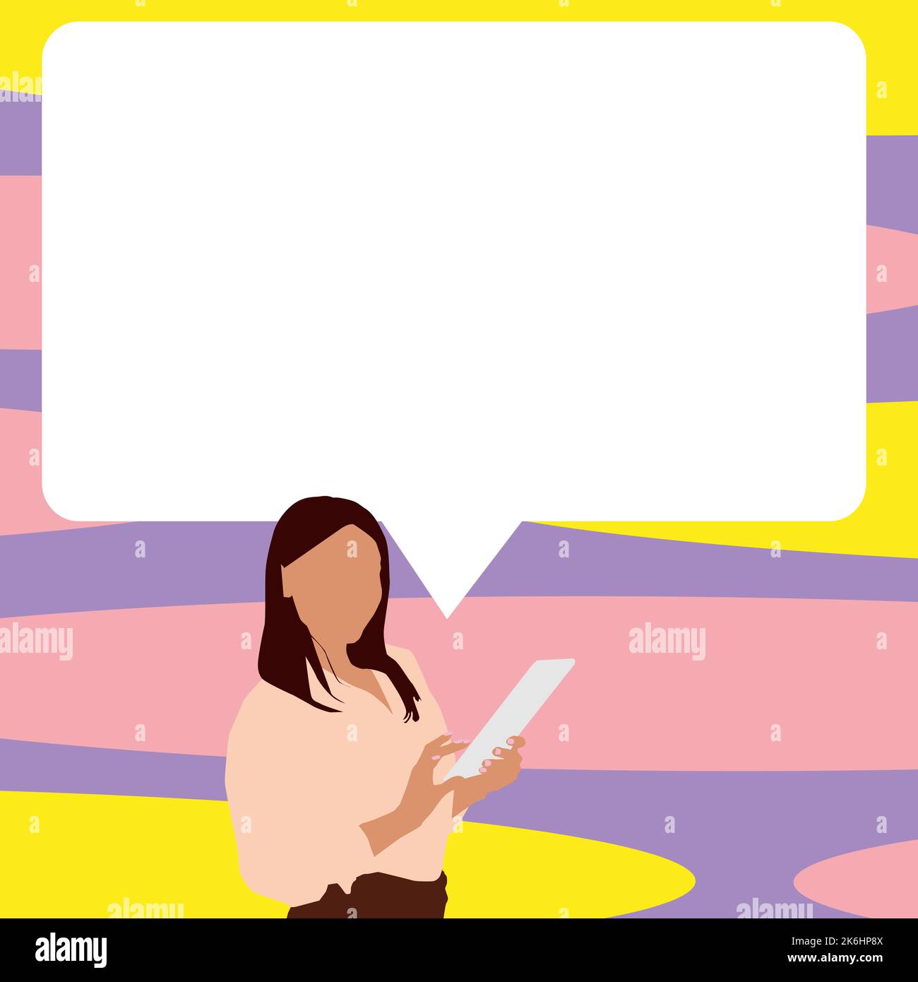 Presenter With Conversation Bubble Showing New Announcement. Colleague ...