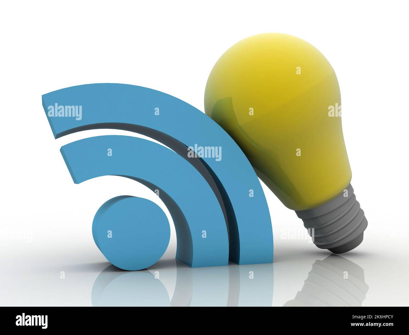 3d illustration WIFI symbol sign with cfl bulb Stock Photo - Alamy